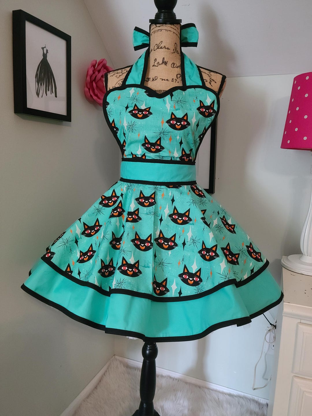 Retro Atomic Cat Apron - Etsy