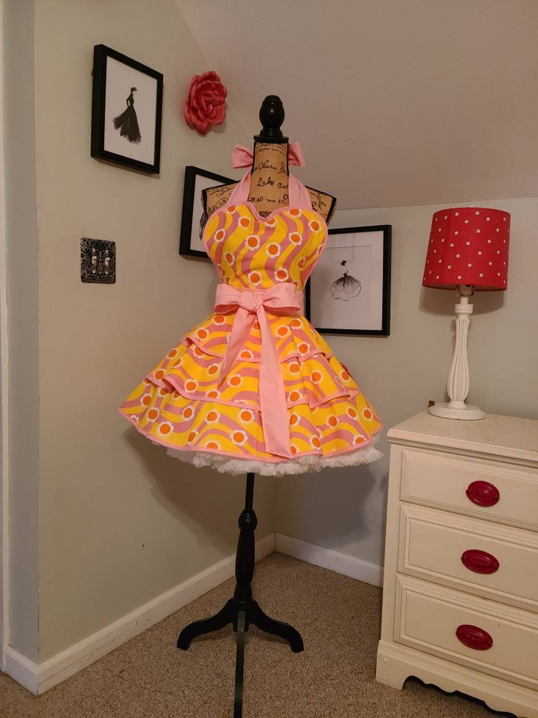 Mod Sixties Print Vintage Style Hostess Apron - Etsy