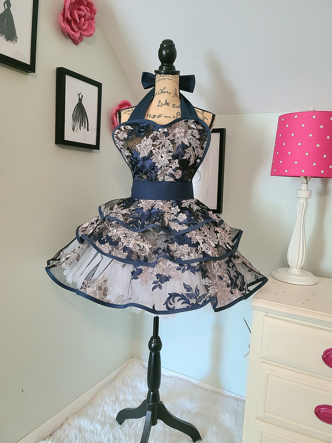 Sheer Lace Embroidered Hostess Apron- Limited Edition - Etsy