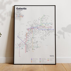 Galactic Transit Map, Fantasy Map, Unique Metro Map, Unique Gift ...