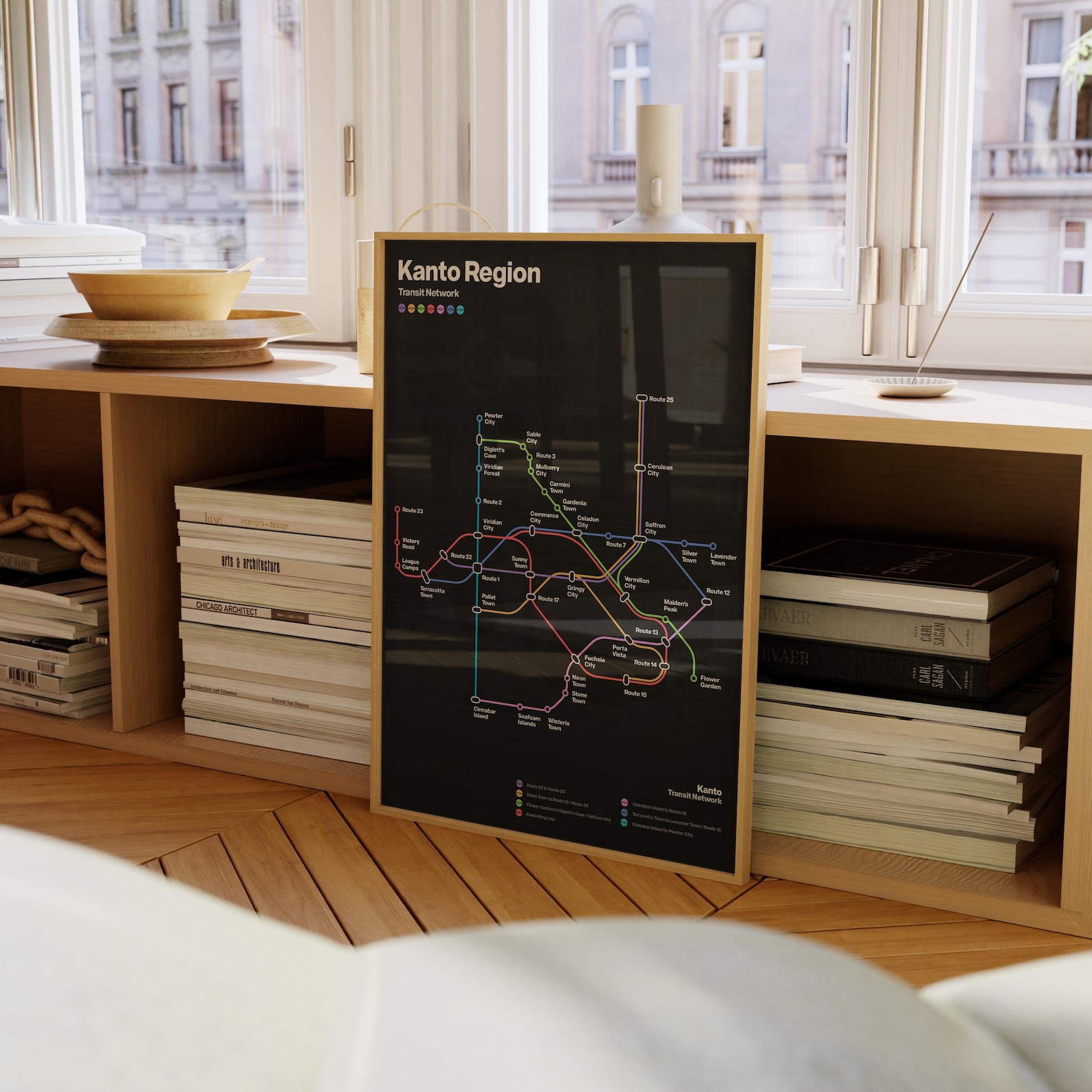 Kanto Region Transit Map / 2 Color Pack / Fantasy Map, Unique Metro Map ...