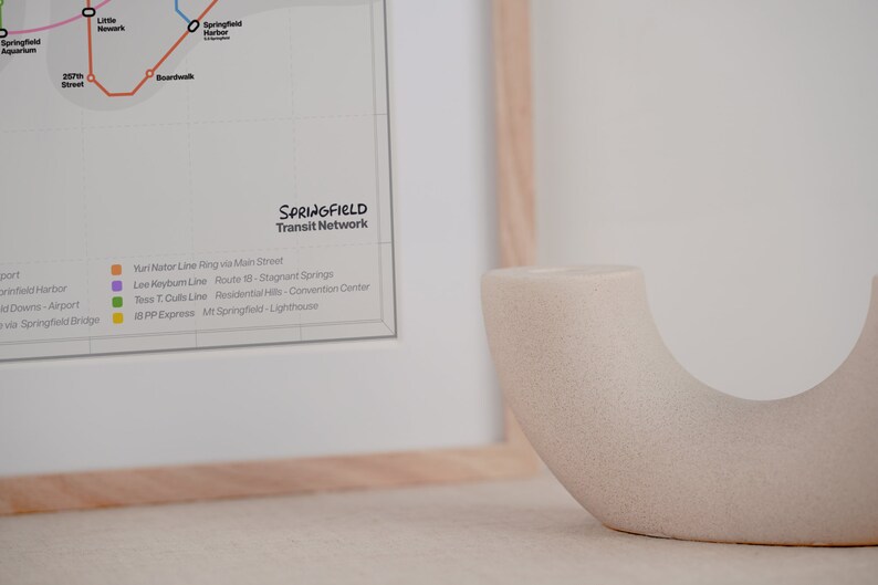 Springfield USA Transit Map, Fantasy Map, Unique Metro Map, Unique Gift ...
