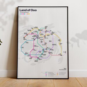 Land of OOO Transit Map, Fantasy Map, Unique Metro Map, Unique Gift ...
