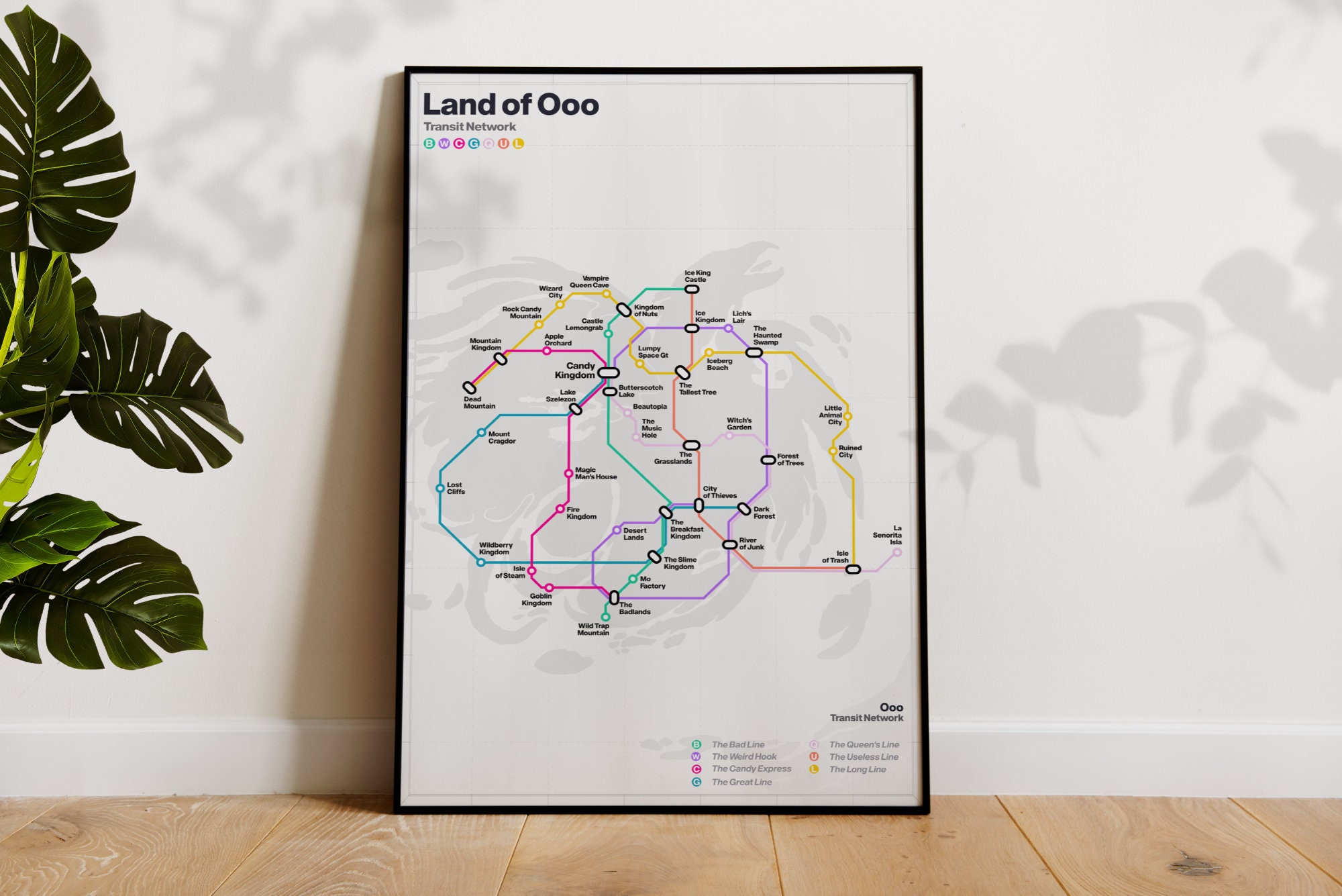 Land of OOO Transit Map, Fantasy Map, Unique Metro Map, Unique Gift ...