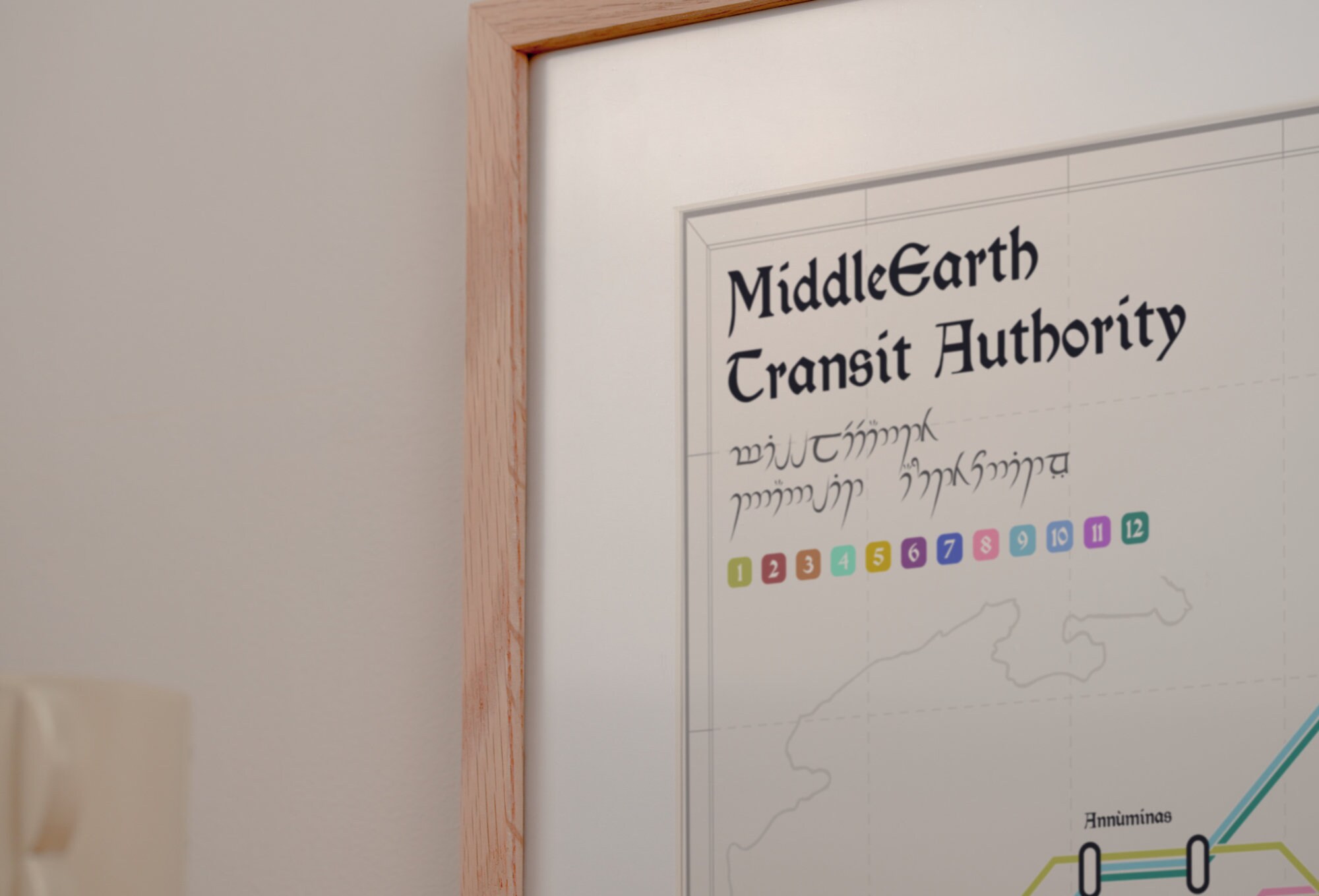 Middle Earth Transit Map, Fantasy Map, Unique Metro Map, Unique Gift ...