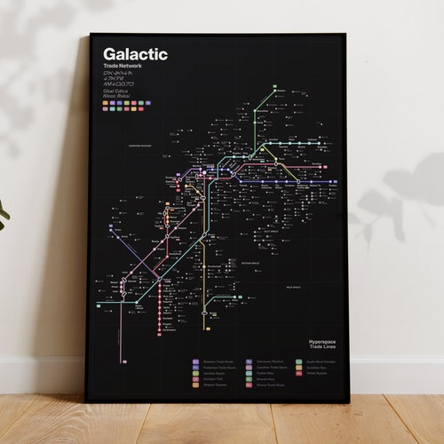 Galactic Transit Map Fantasy Map Unique Metro Map Unique - Etsy