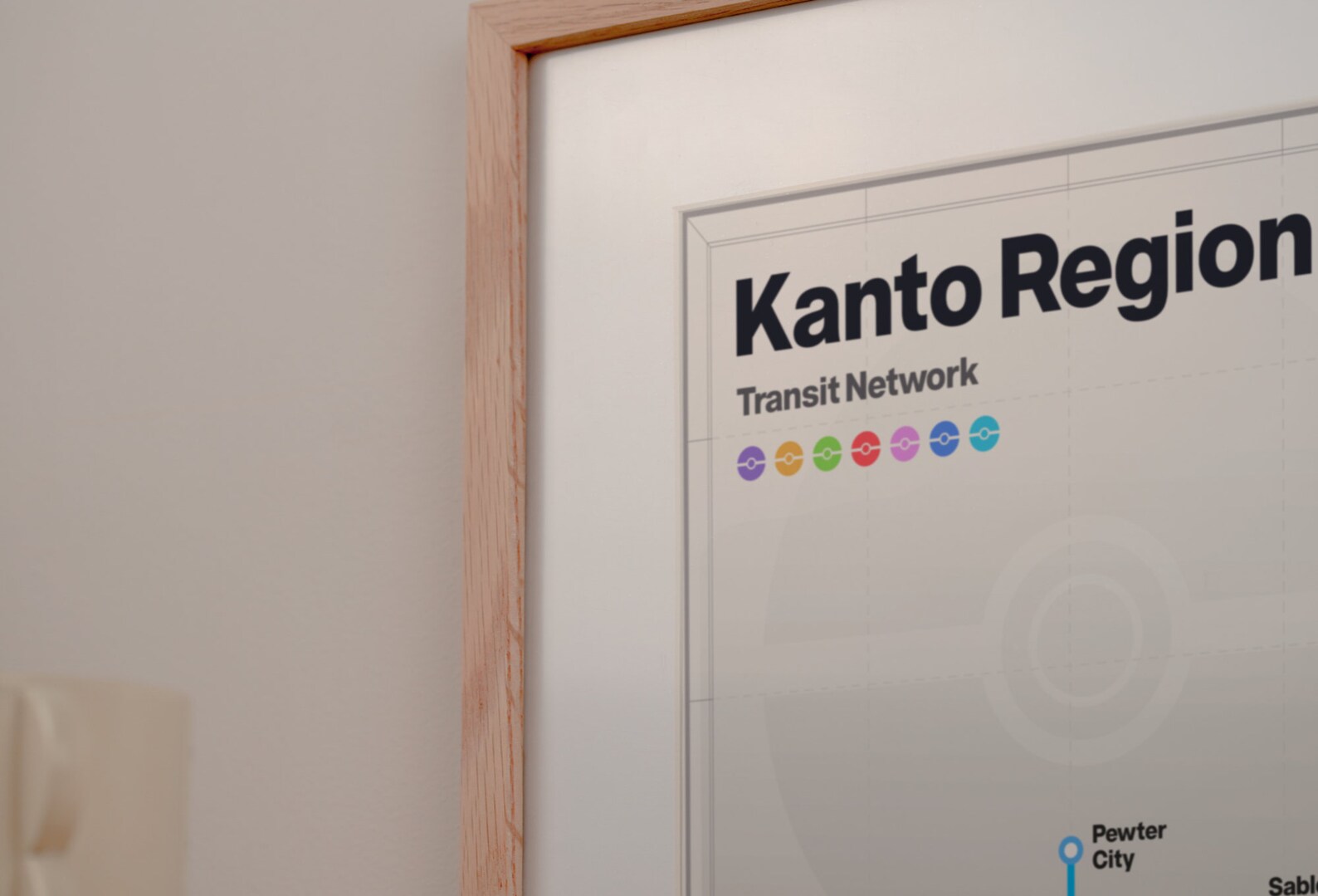 Kanto Region Transit Map, Fantasy Map, Unique Metro Map, Unique Gift ...