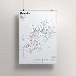 Galactic Transit Map, Fantasy Map, Unique Metro Map, Unique Gift ...