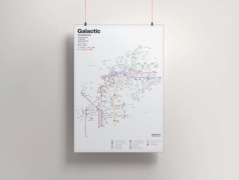Galactic Transit Map, Fantasy Map, Unique Metro Map, Unique Gift ...