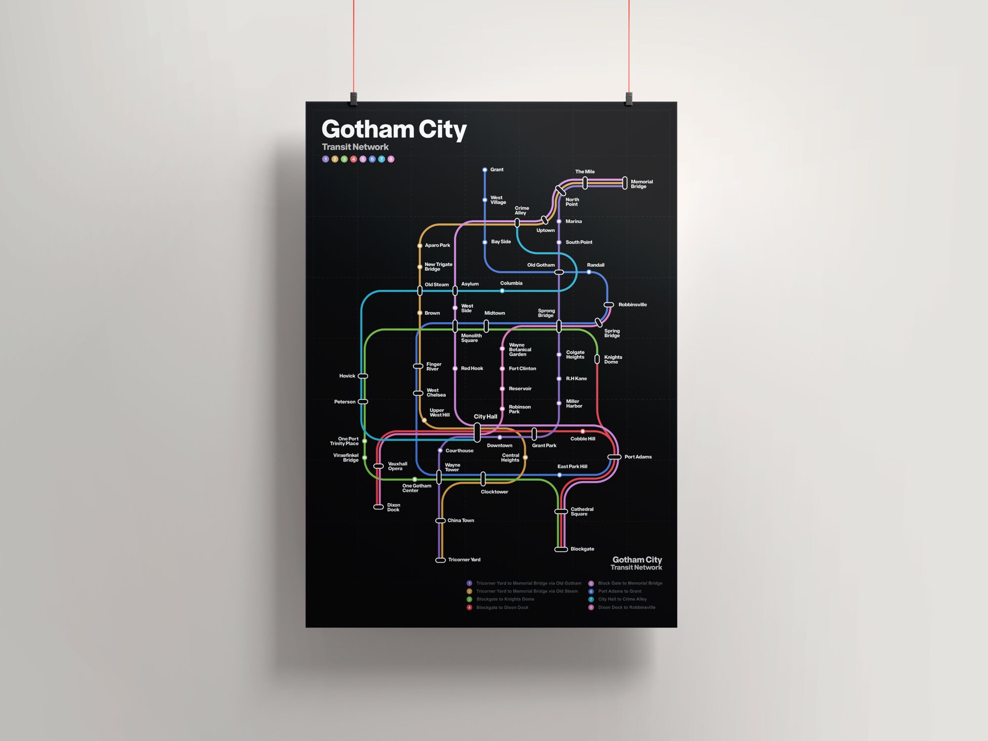 Gotham City Transit Map Fantasy Map Unique Metro Map Unique - Etsy Canada