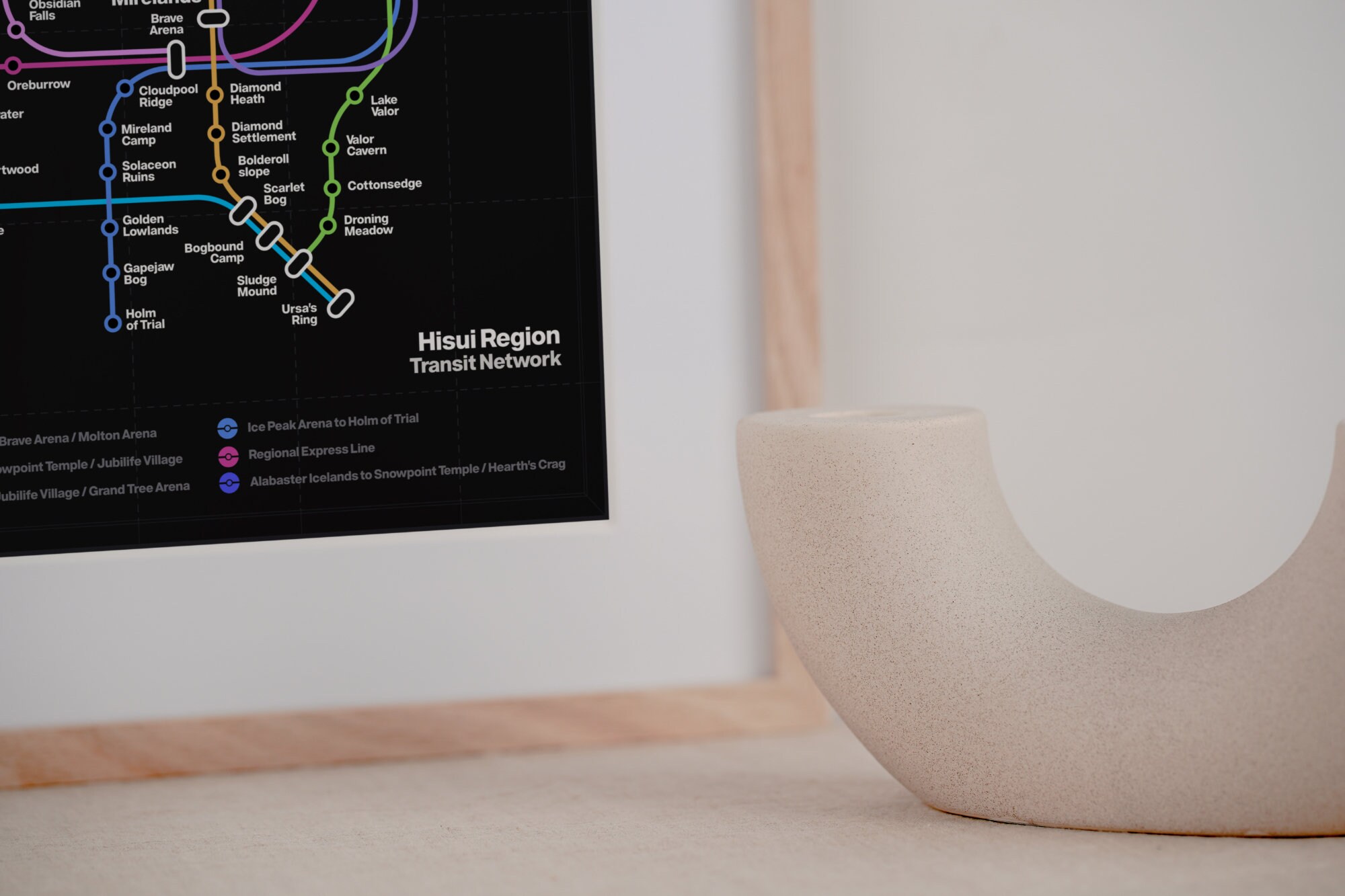 Hisui Region Transit Map, Fantasy Map, Unique Metro Map, Unique Gift ...