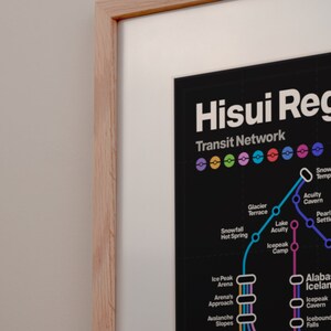 Hisui Region Transit Map, Fantasy Map, Unique Metro Map, Unique Gift ...