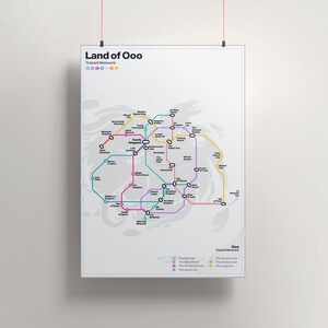 Land of OOO Transit Map, Fantasy Map, Unique Metro Map, Unique Gift ...