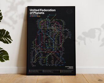 Galactic Transit Map, Fantasy Map, Unique Metro Map, Unique Gift ...