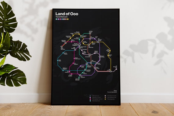 Land of OOO Transit Map Fantasy Map Unique Metro Map Unique | Etsy