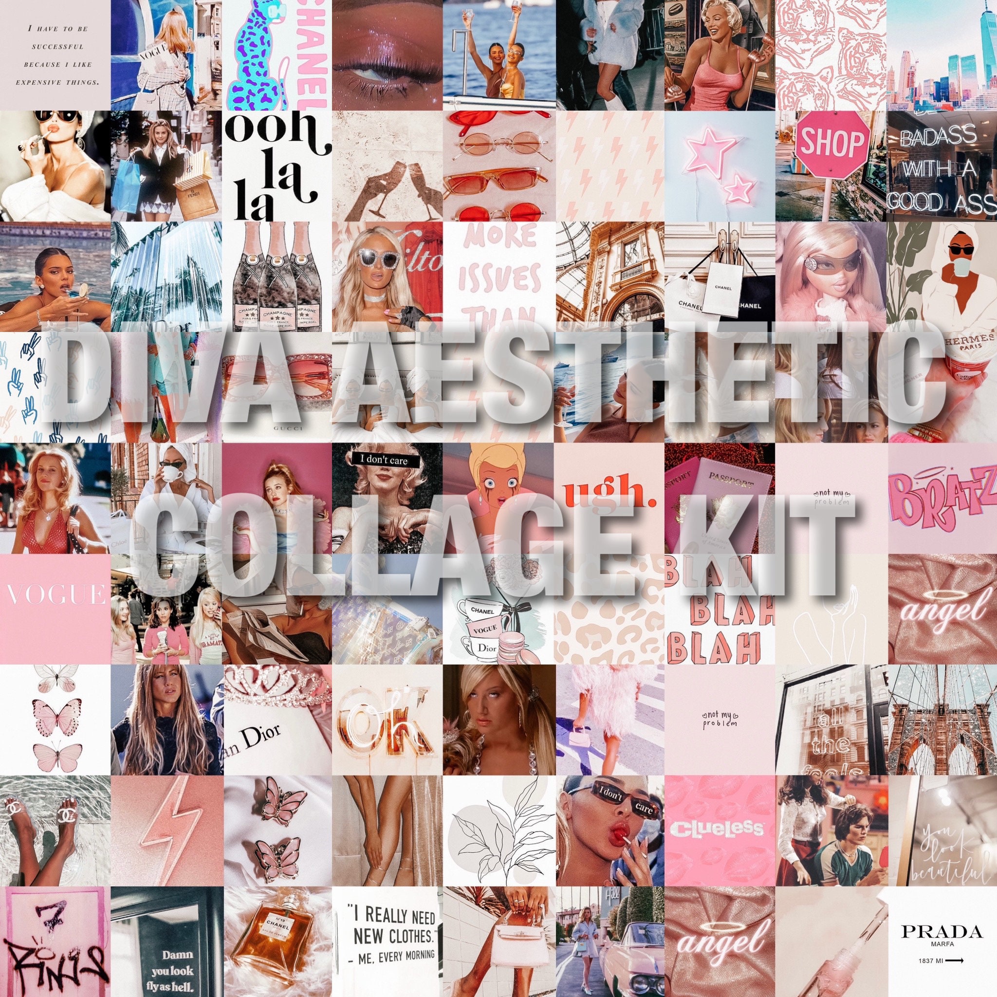 Diva Aesthetic Wall Photo Collage Kit 120 fotos - Etsy España