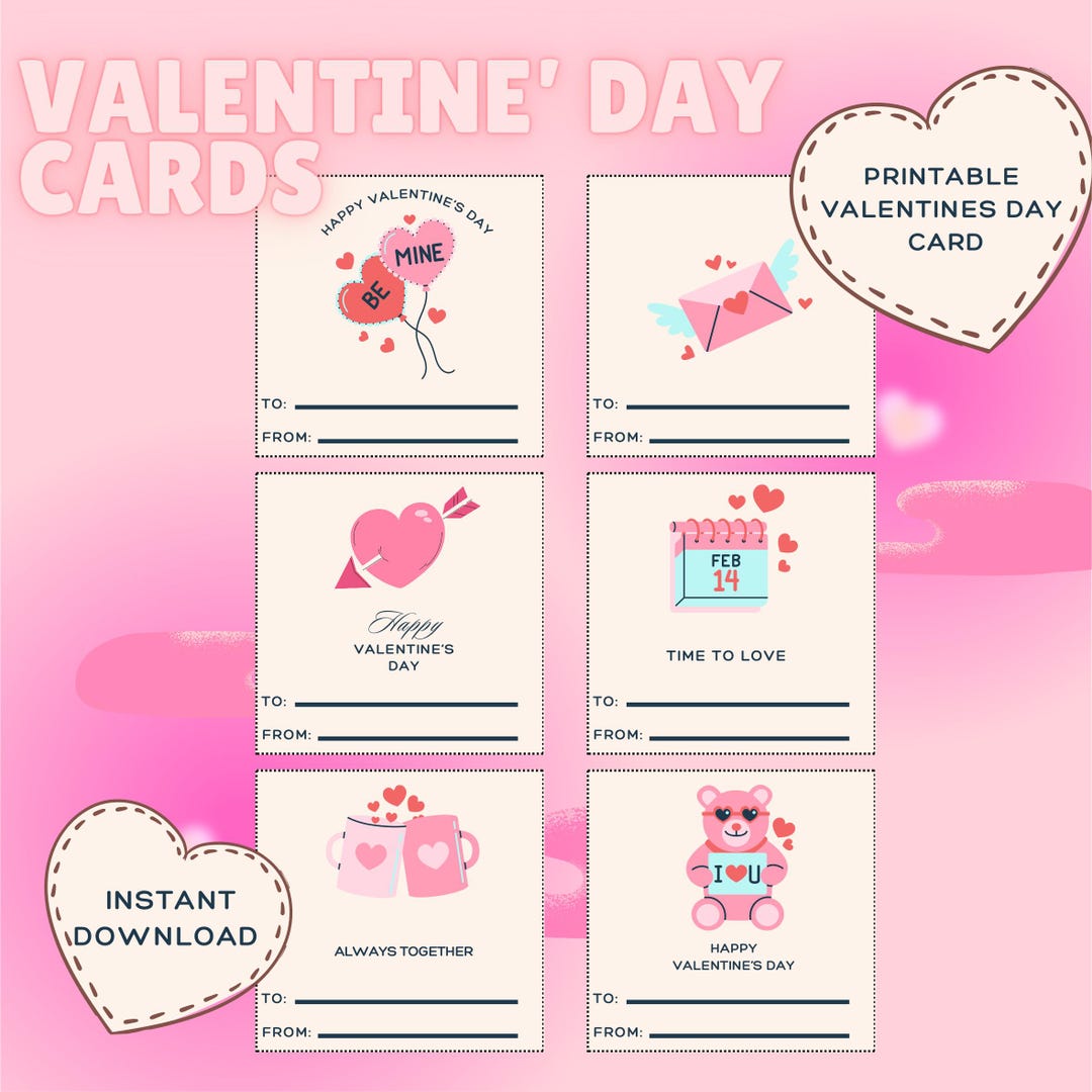 Cute Printable Valentines Day Card Printable Instant Download - Etsy