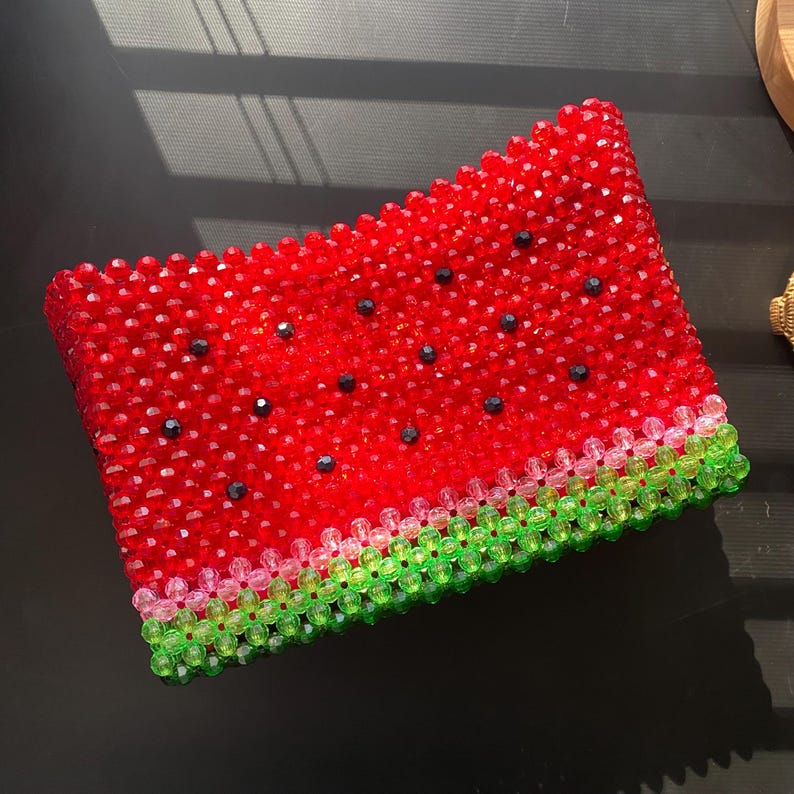 Watermelon Beaded Shoulder Bag - Etsy