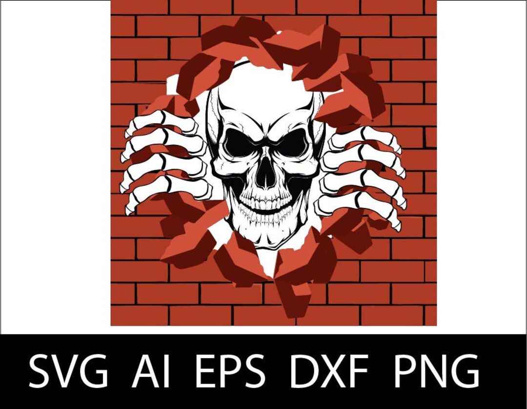 Skull in the Wall Svg. Dark Skull Svg. Svg for Cricut. - Etsy