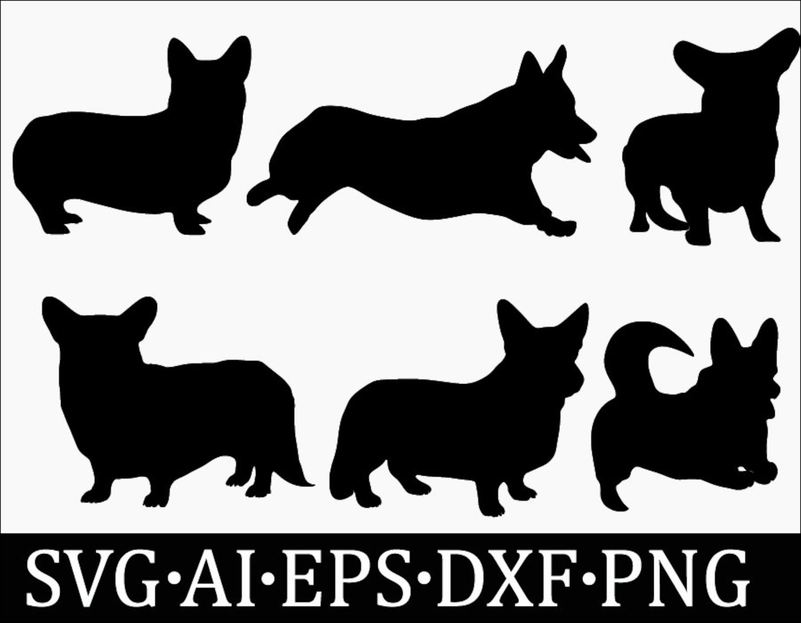Corgi Svg, Corgi Svg Bundle. Corgi Silhouette. - Etsy