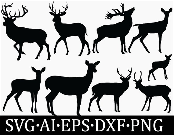 Ciervo svg ciervo svg bundle. silueta de ciervo. clipart de | Etsy