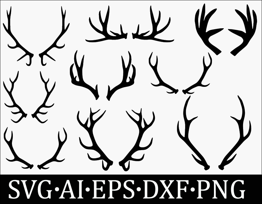 Deer Antler Svg, Deer Antler Svg Bundle. Deer Antler Silhouette. Deer ...