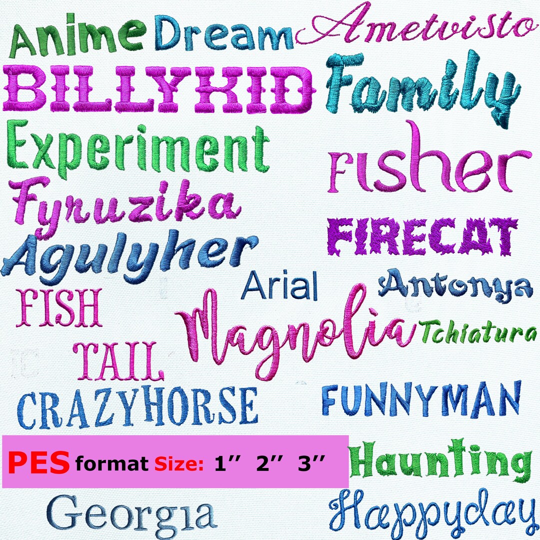 PES Embroidery Fonts, 20 Brother PES Fonts, Modern Embroidery Fonts ...