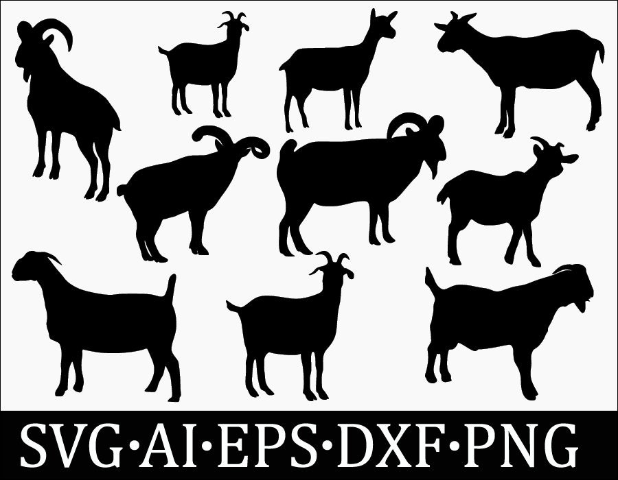 Goat Svg, Goat Svg Bundle. Goat Silhouette. Goat Clipart, Cut File for ...