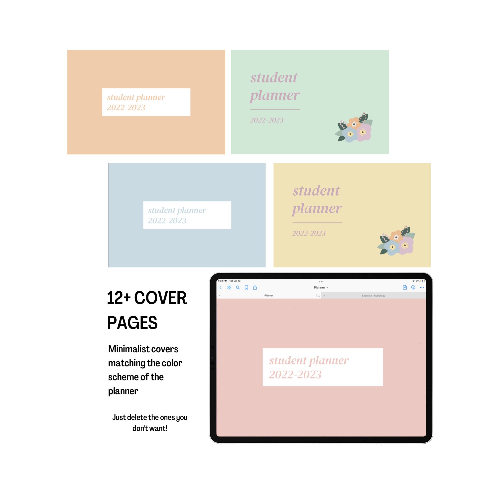 2022-2023 Digital Student Planner, Goodnotes Compatible, Landscape ...