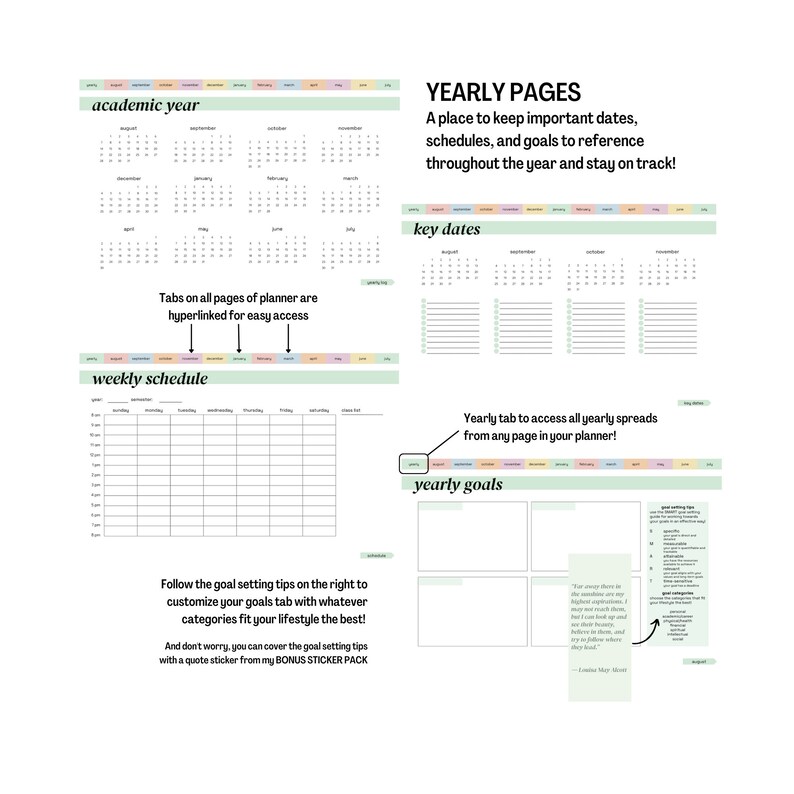 2022-2023 Digital Student Planner, Goodnotes Compatible, Landscape ...