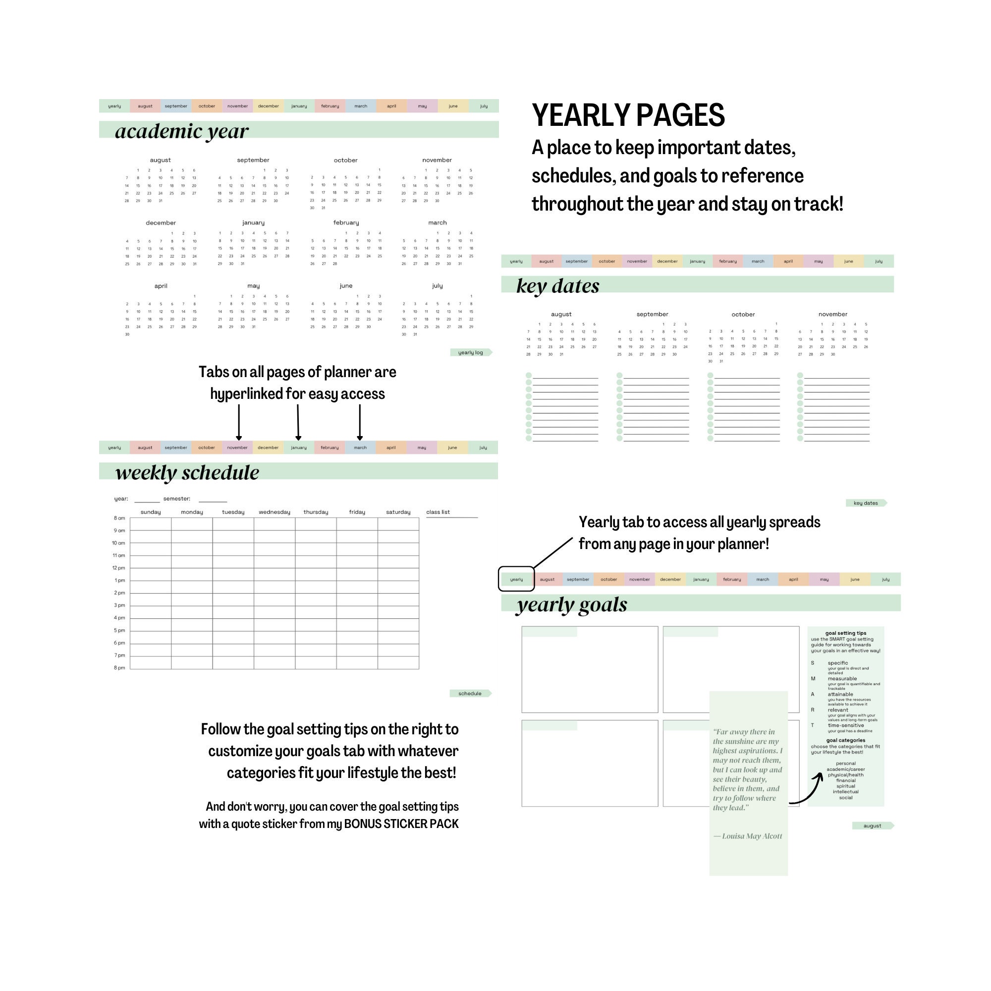 2022-2023 Digital Student Planner, Goodnotes Compatible, Landscape ...
