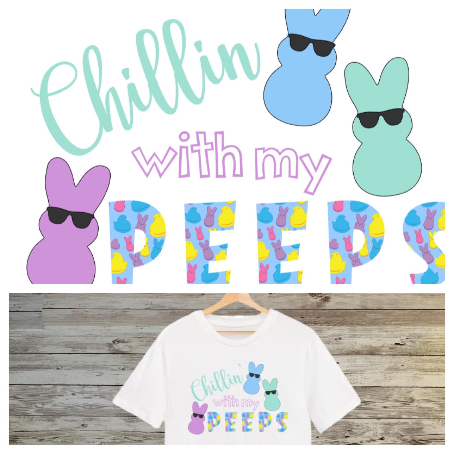 Handmade chillin With My Peeps Kids Easter Shirt. - Etsy