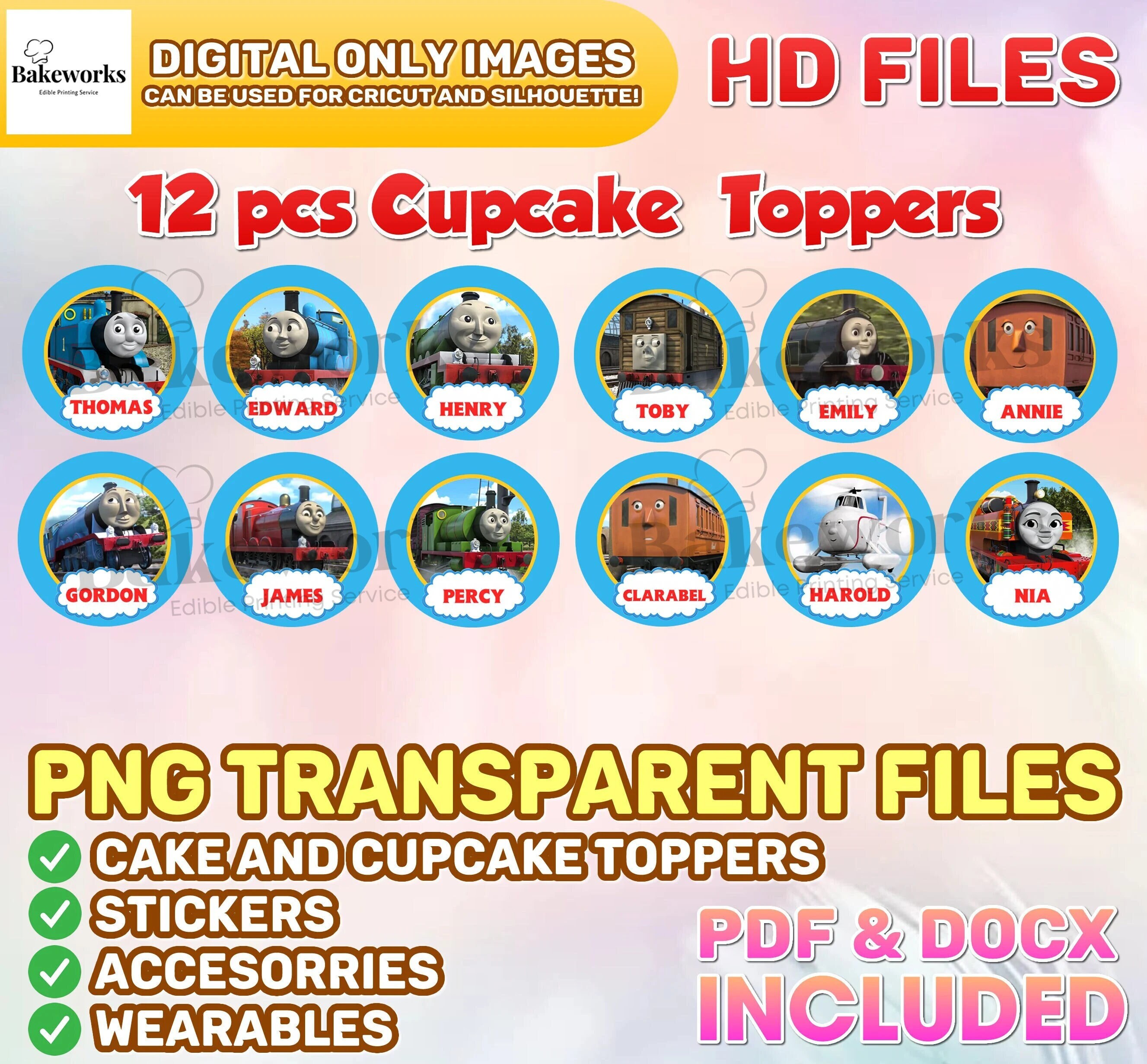 Thomas the Train PNG Digital, Custom Train PNG, Docx and PDF for Cricut ...