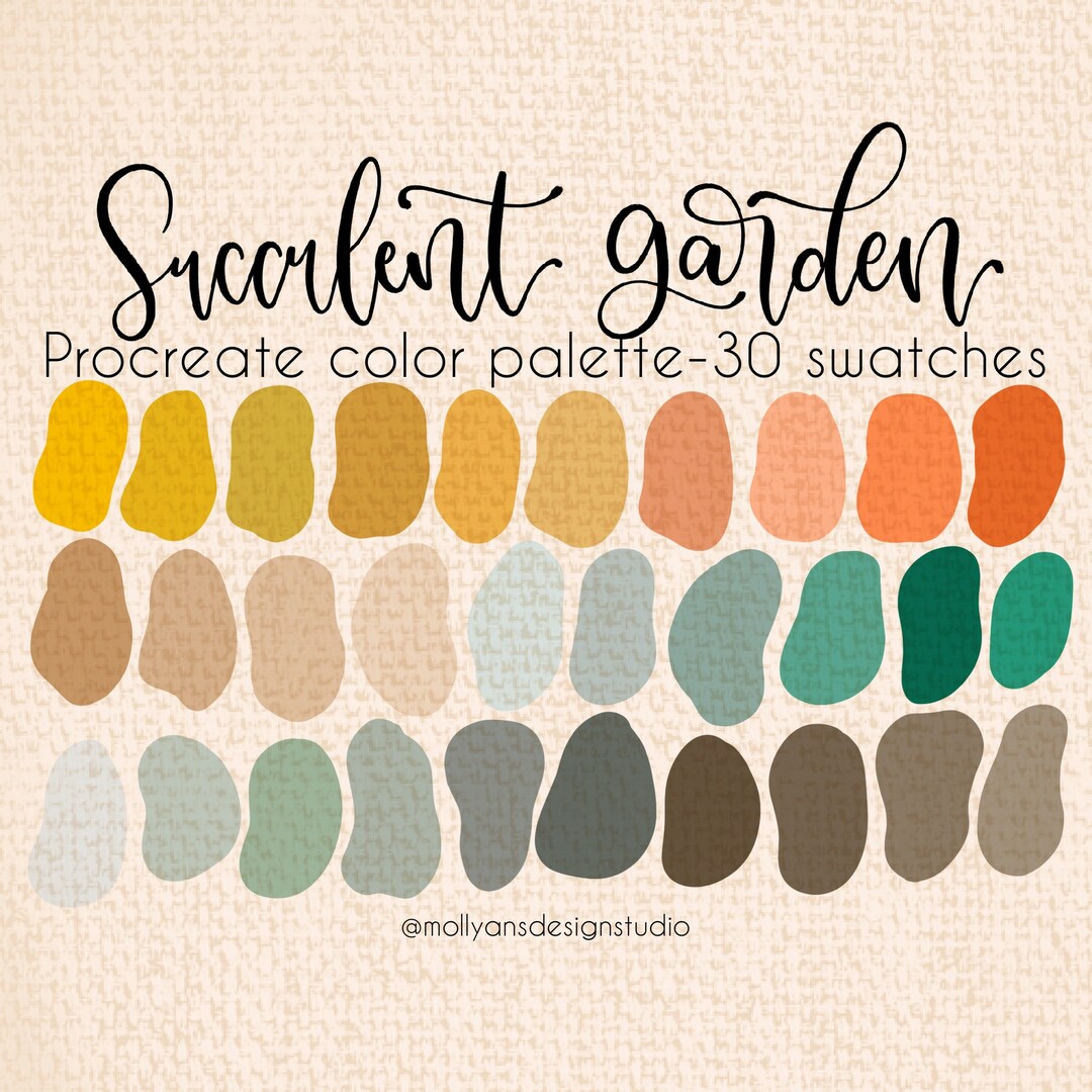 Succulent Garden Procreate Color Palette 30 Swatches Digital - Etsy
