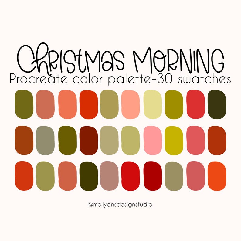 Christmas Morning Procreate Color Palette, Digital Holiday Color ...