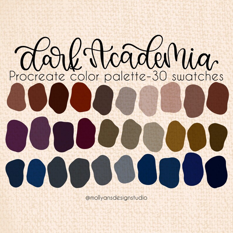 Dark Academia Procreate Color Palette Digital Download - Etsy Dark Academia Procreate Color Palette Digital Download - Etsy