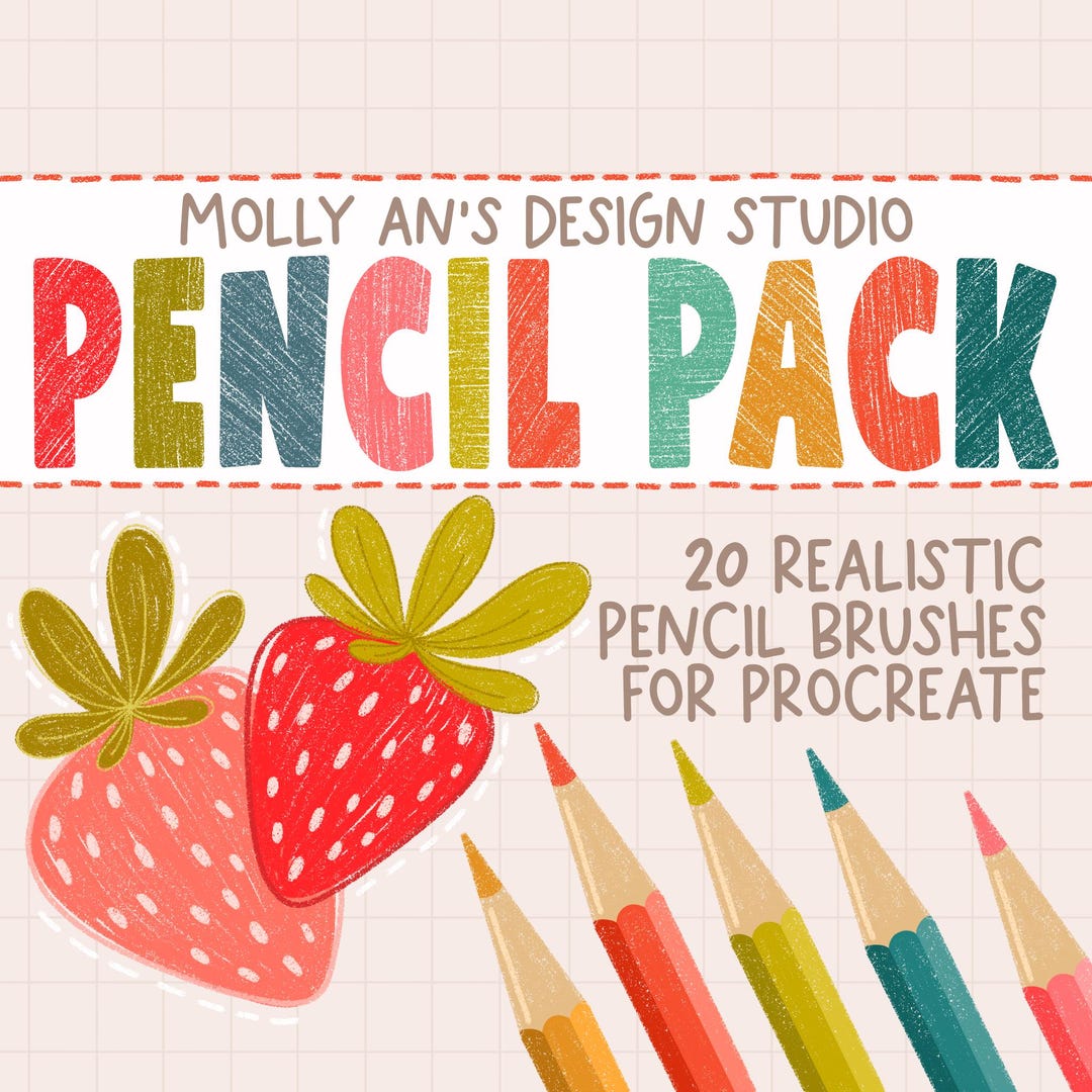 Procreate Pencil Pack: Textured Procreate Brushes, 20 Digital Brushes ...