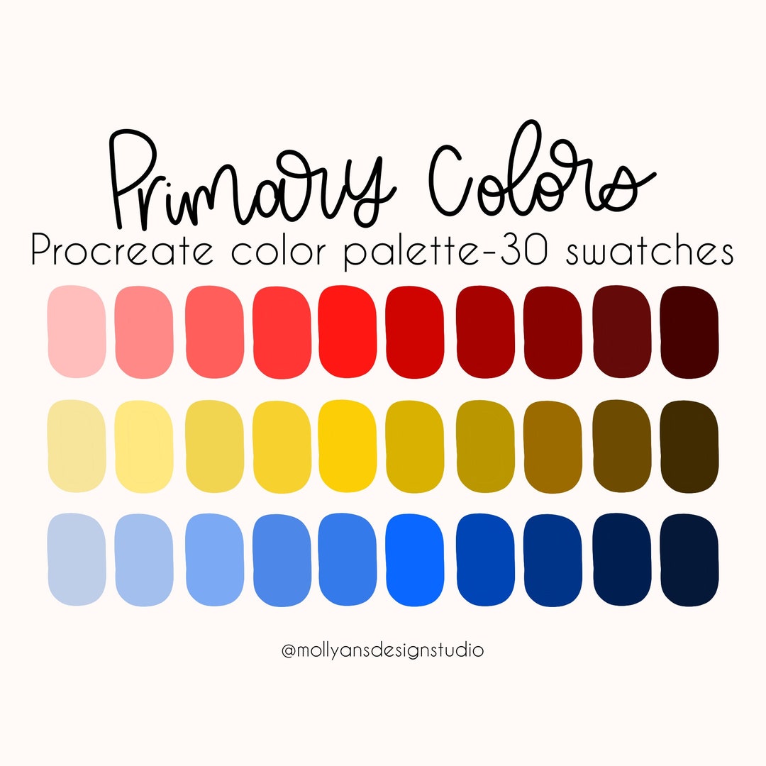 Primary Colors Procreate Color Palettes, Digital/instant Download ...