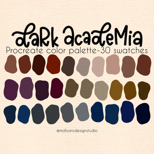 Dark Academia Color Palette - Etsy