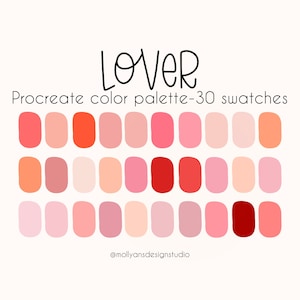 Lover Procreate Color Palette, Valentine's Day Color Palette, Girl Pop ...