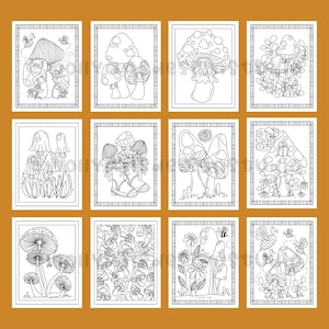 Forest Fungi Digital Coloring Book, Printable Coloring Pages for Kids ...