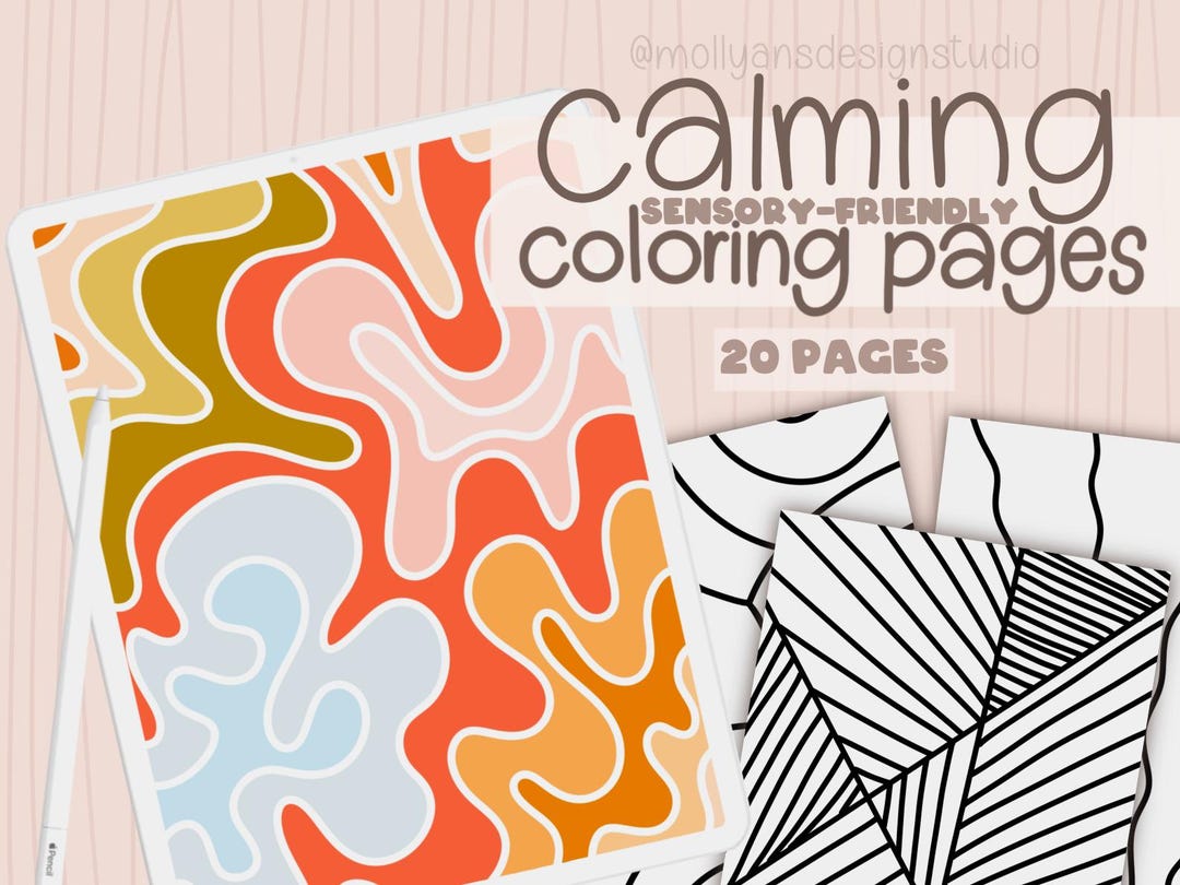 Calming Coloring Pages, Sensory-friendly Crafts, Easy to Color Pages ...