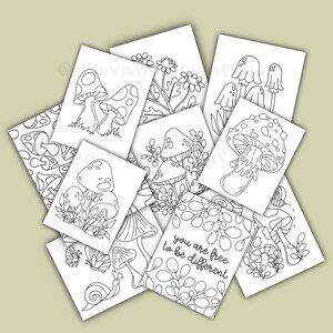 Forest Fungi Digital Coloring Book, Printable Coloring Pages for Kids ...