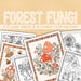 Forest Fungi Digital Coloring Book, Printable Coloring Pages for Kids ...
