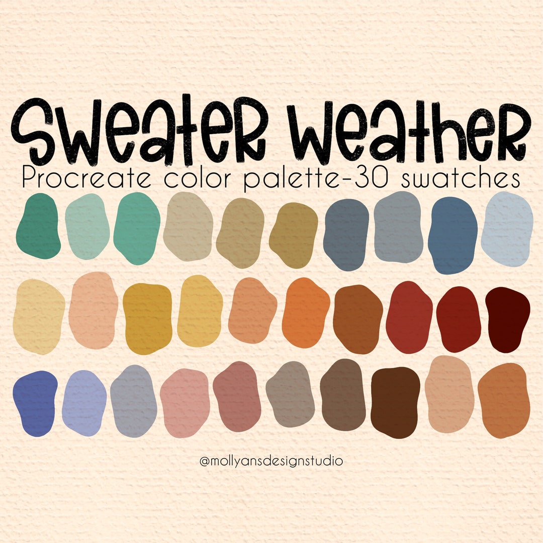 Sweater Weather Procreate Color Palette 30 Swatches Digital - Etsy