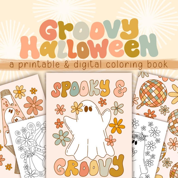 Printable Groovy Coloring Pages - Etsy