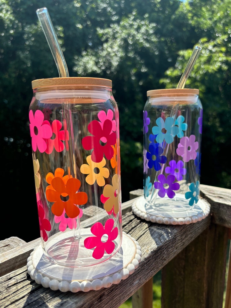 Flower Glass Cup - Etsy