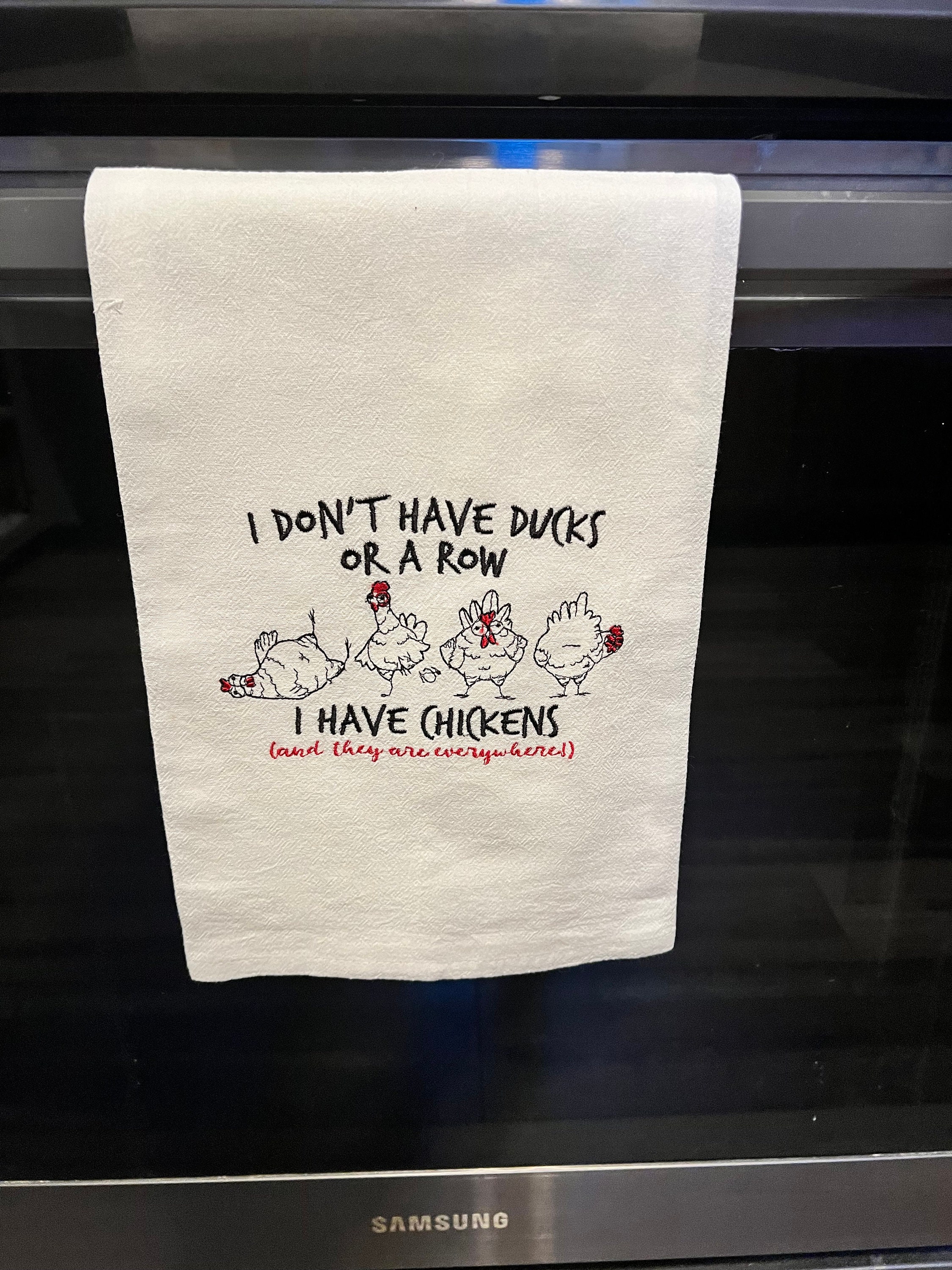 Chickens, Chickens Embroidered on a Flour Sack Towel, Chicken Kitchen ...