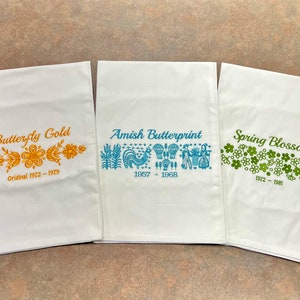 Pyrex Friendship Pattern Embroidered on a Kitchen Towel. Vintage Pyrex ...