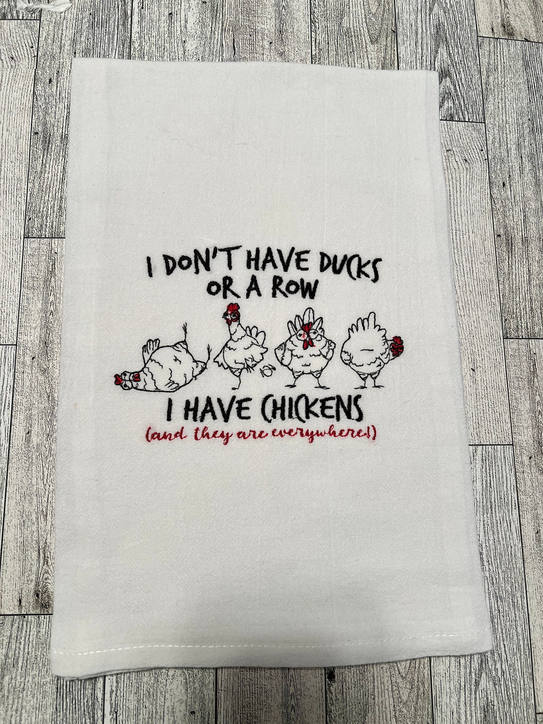 Chickens, Chickens Embroidered on a Flour Sack Towel, Chicken Kitchen ...